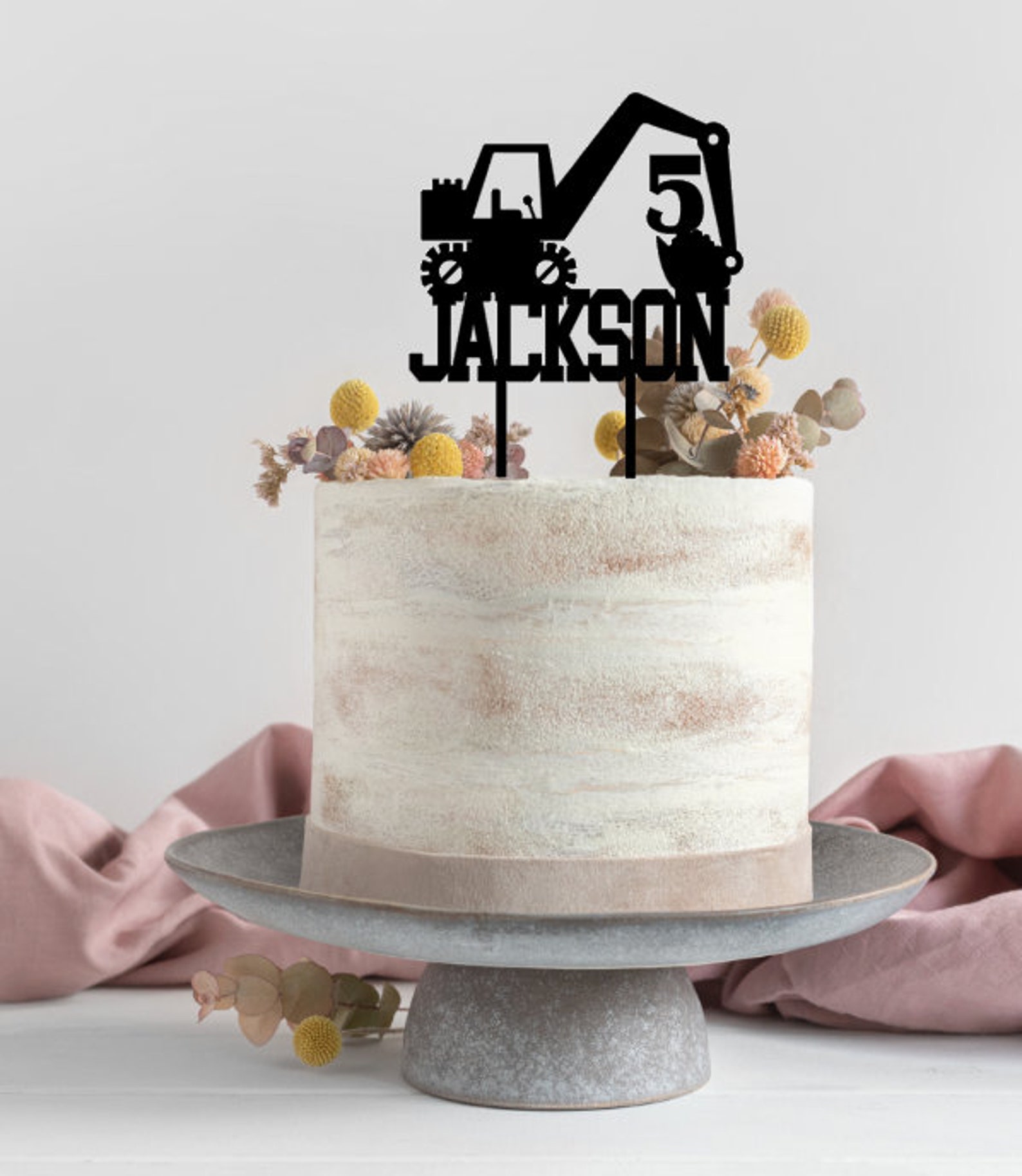 Excavator Birthday Cake Topper Bulldozer Cake Topper - Etsy Italia