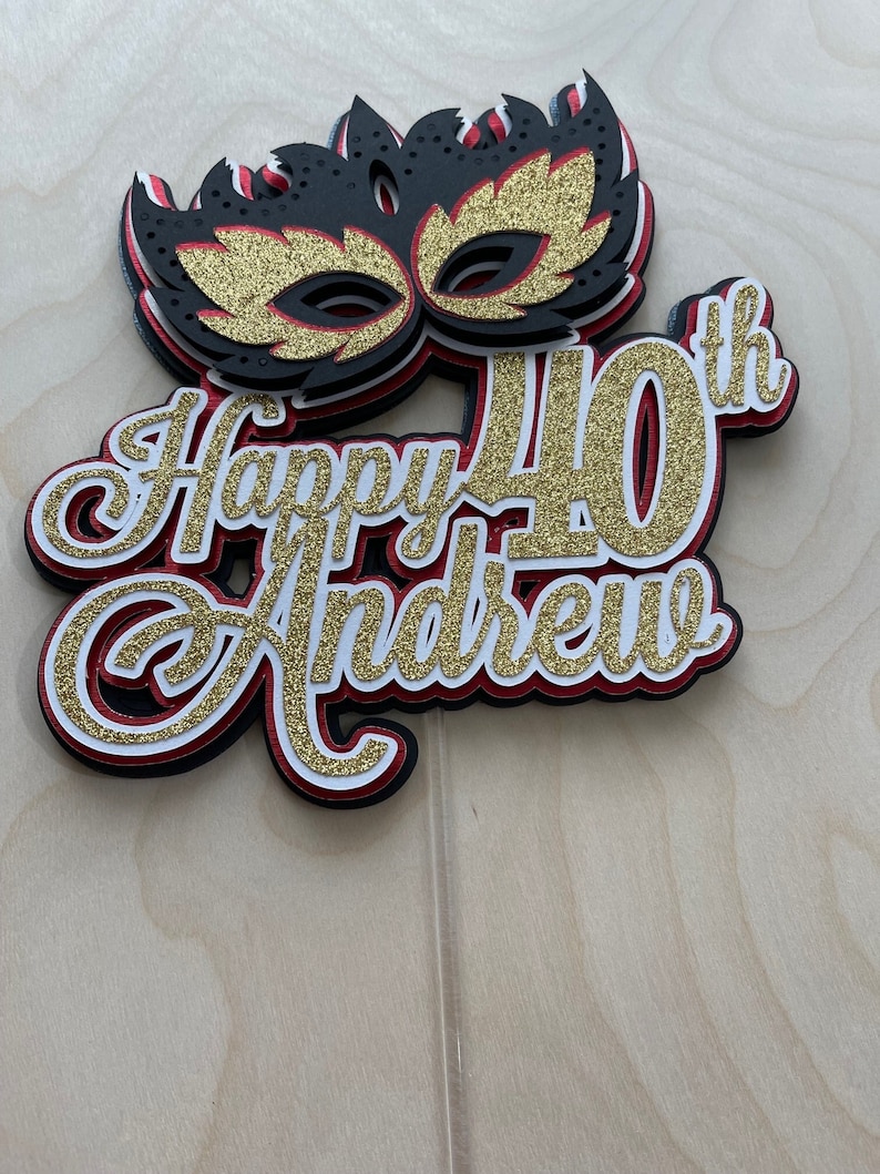 Masquerade Cake Topper Carnival Cake Topper Mask Party - Etsy