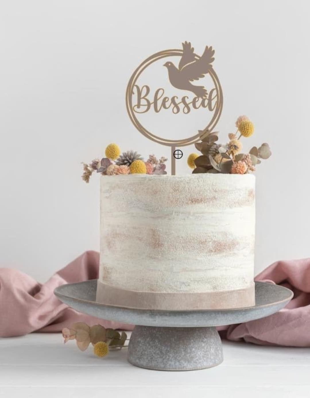 Blessed Cake Topper, Blessed Cake Decoration, Christening Celebration ...