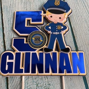 Police Cake Topper, Policeman Topper, Cops Party Decoration, Officer ...