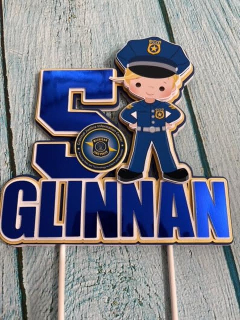 Police Cake Topper Policeman Topper Cops Party Decoration - Etsy