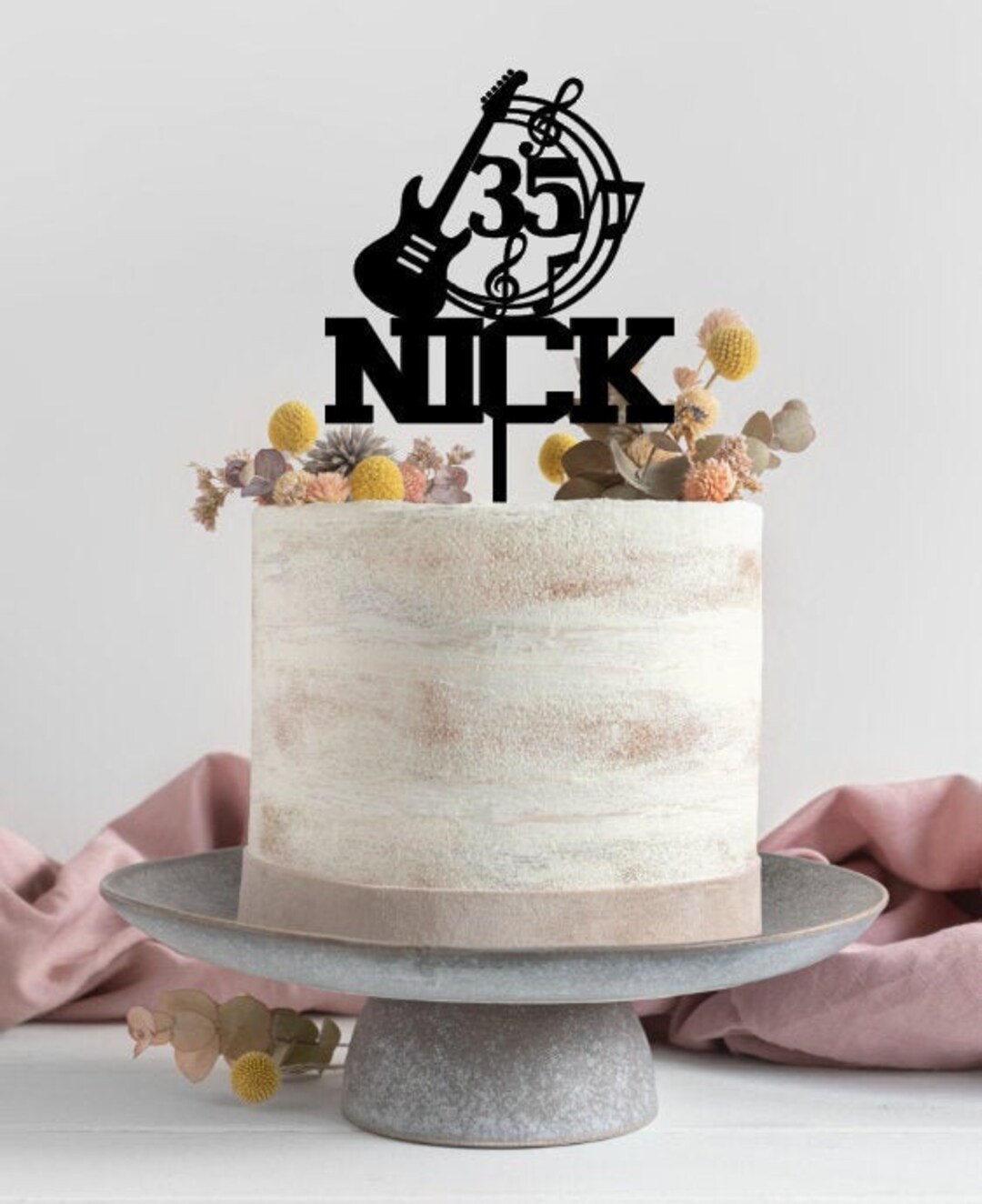 Personalized Guitar Cake Topper, Rocks Cake Topper, Rock Themed Party ...