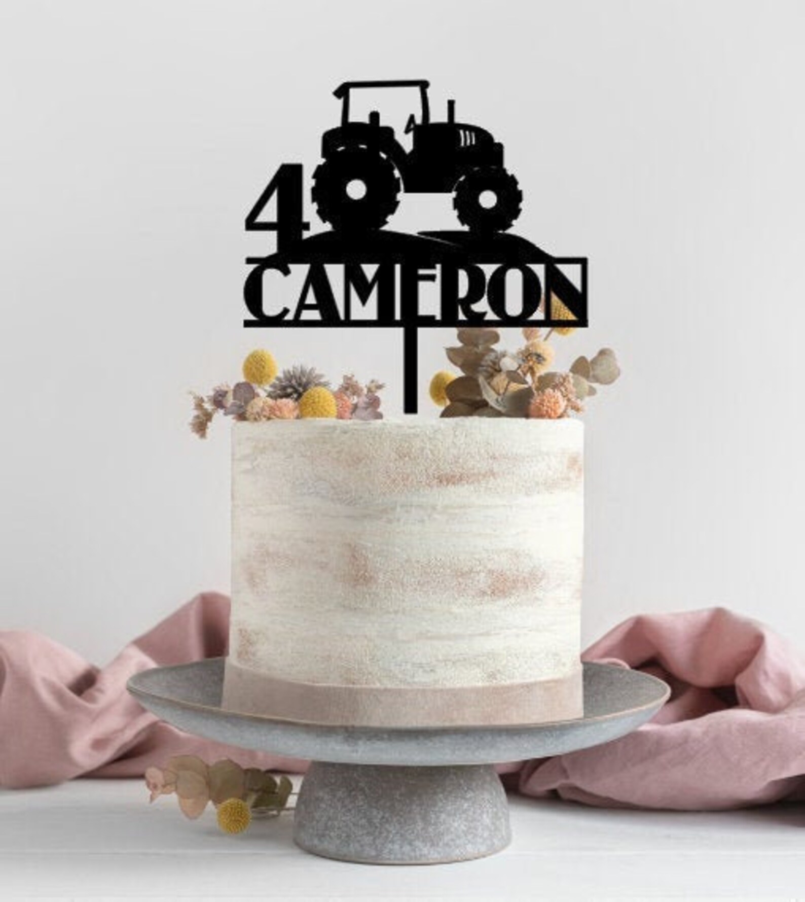 Tractor cake topper tractor laser cut topper Boy or girl | Etsy