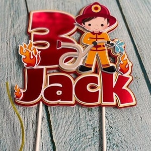 Fireman Cake Topper Firefighter Topper Fireman Party Decor - Etsy