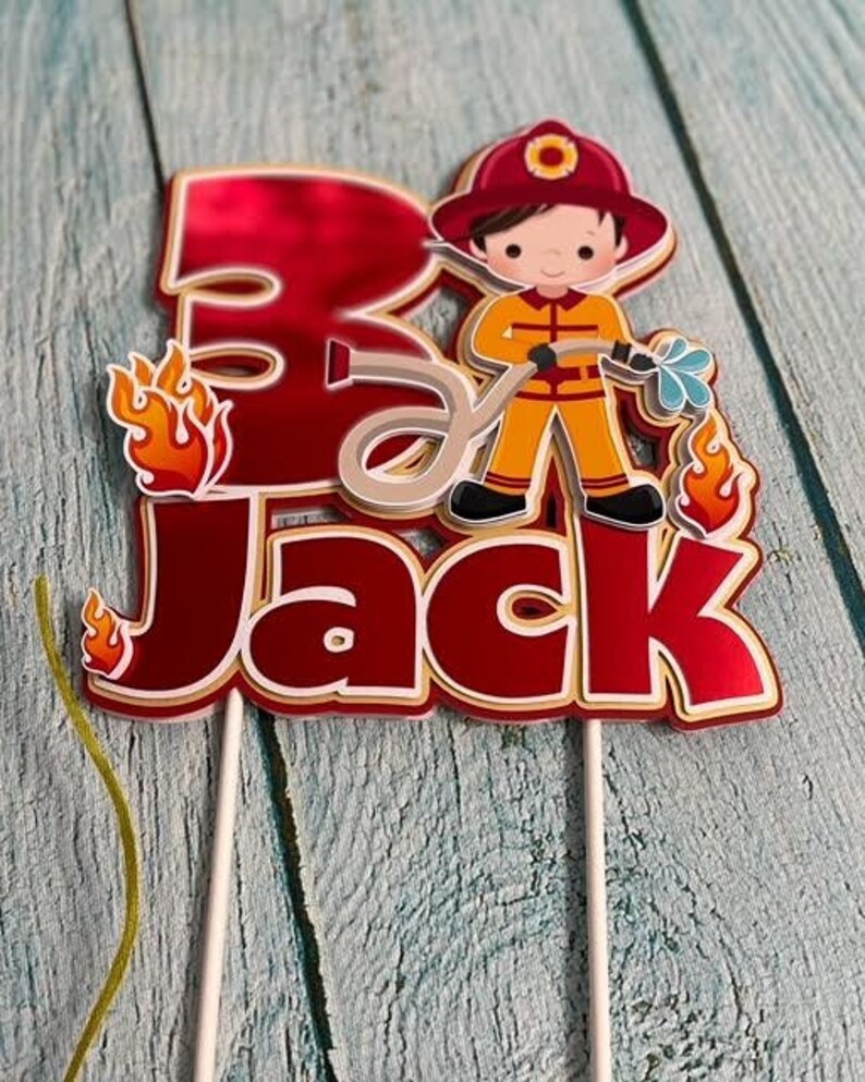 Fireman Cake Topper Firefighter Topper Fireman Party Decor - Etsy