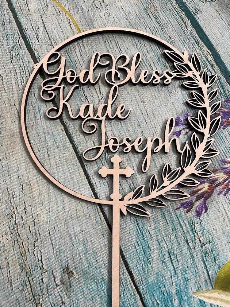 God Bless Cake Topper God Bless Topper Baptism Cake Topper - Etsy