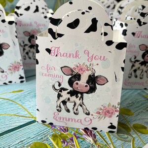 Little Cow Favor Bags, Cow Loop Bags, Farm Party Decor, Farm Decoration ...