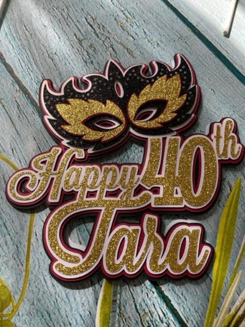 Masquerade Cake Topper Carnival Cake Topper Mask Party - Etsy