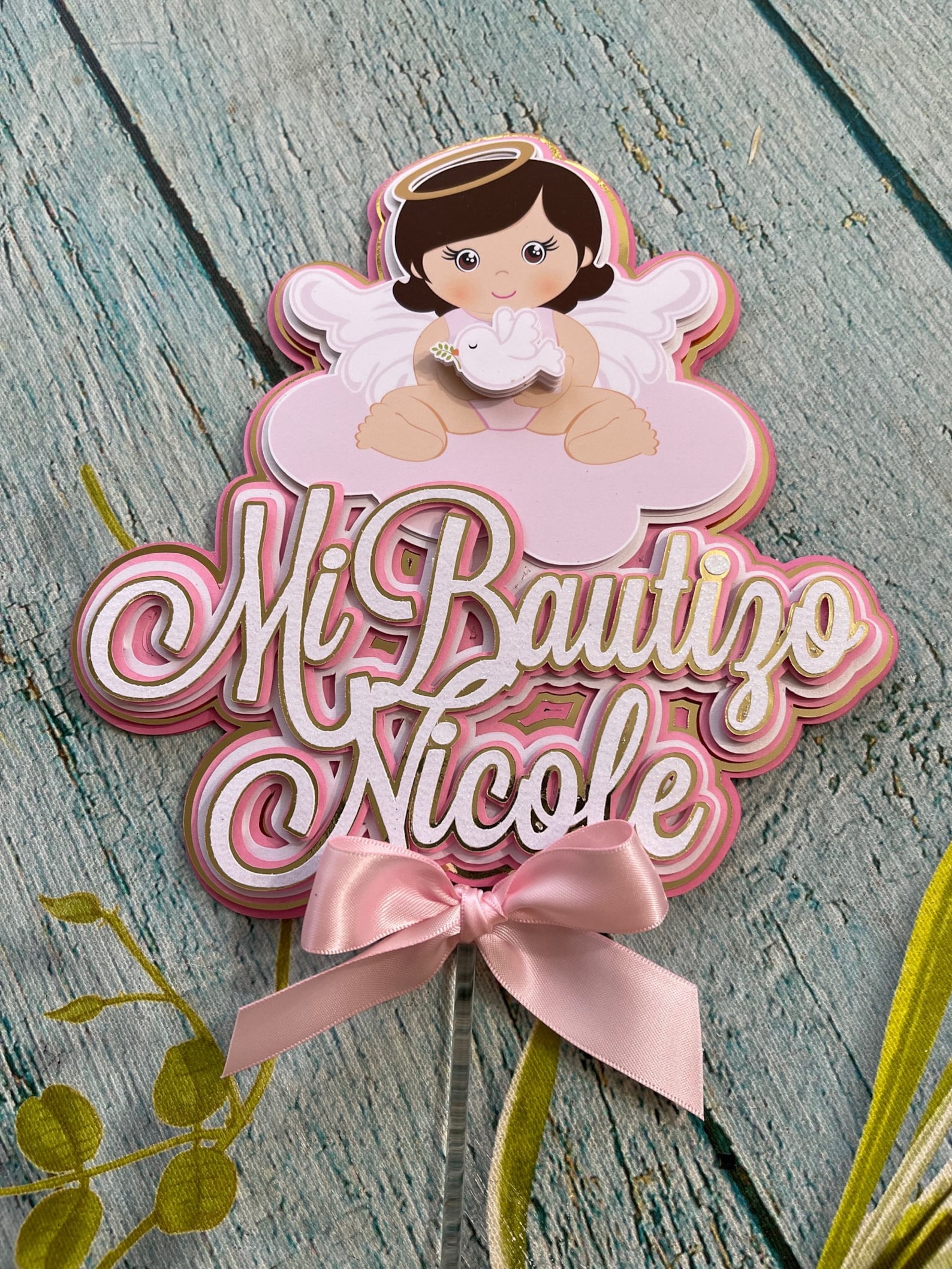 Mi Bautizo Topper Personalized Cake Topper Baptism Cake - Etsy