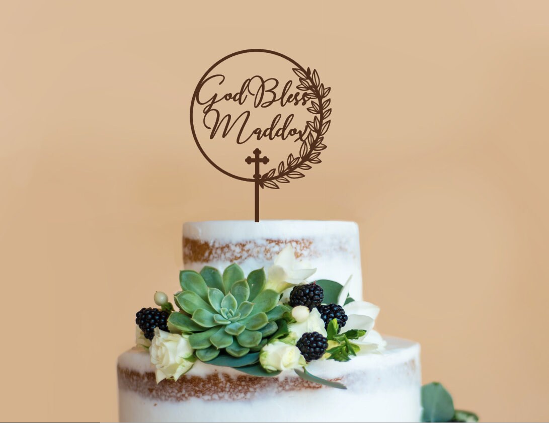 God Bless Cake Topper God Bless Topper Baptism Cake Topper - Etsy