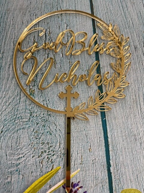 God Bless Cake Topper God Bless Topper Baptism Cake Topper - Etsy