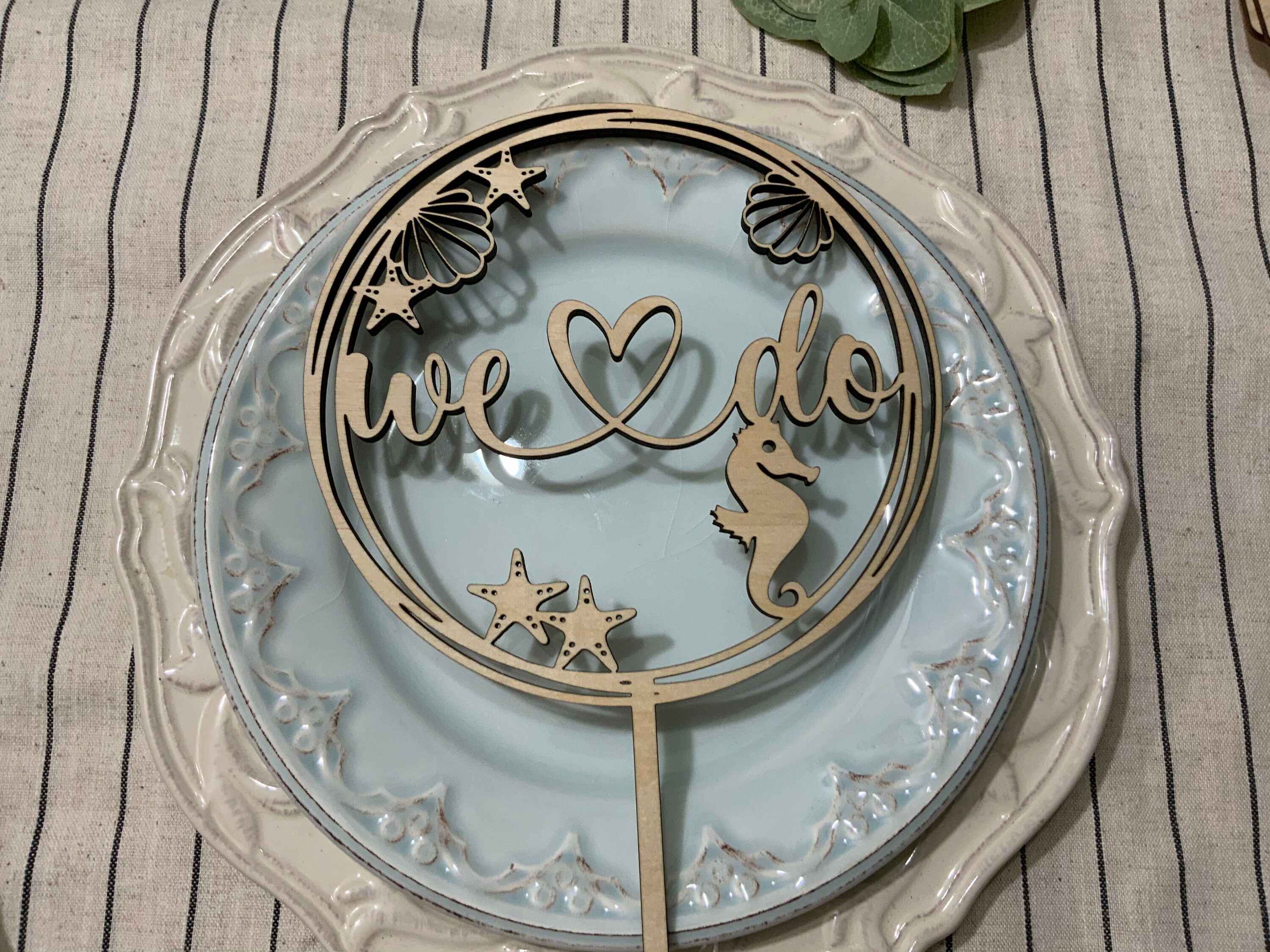 We Do Cake Topper Beach Theme Cake Topper Beach Wedding Cake - Etsy