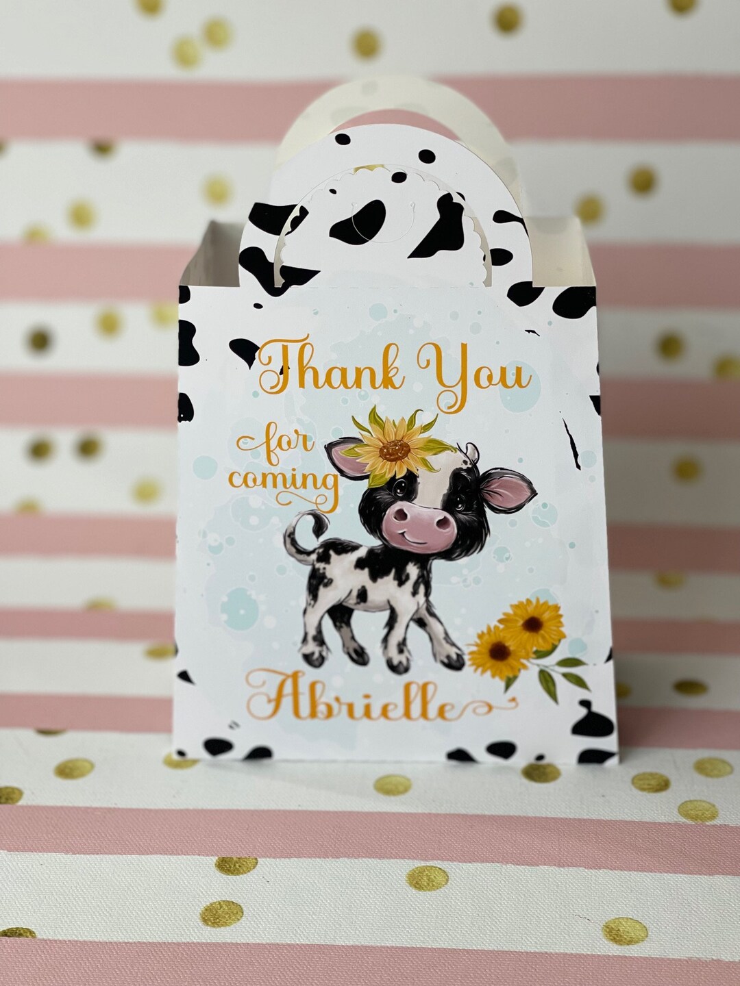 Little Cow Favor Bags, Cow Loop Bags, Farm Party Decor, Farm Decoration ...