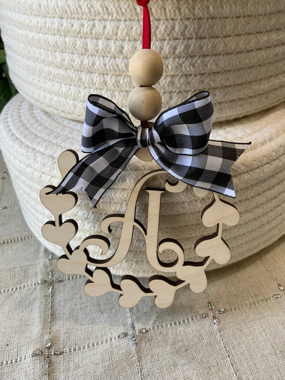 Personalized Ornament, Initial Wooden Gift Tags, Initial Tags, Wooden ...