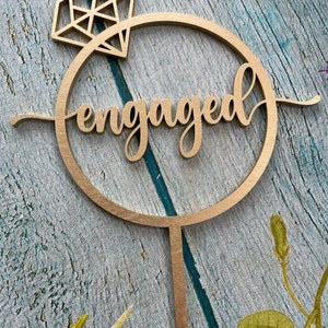 Engaged Cake Topper, We’re Engaged Cake Topper,ring Topper, Bridal ...