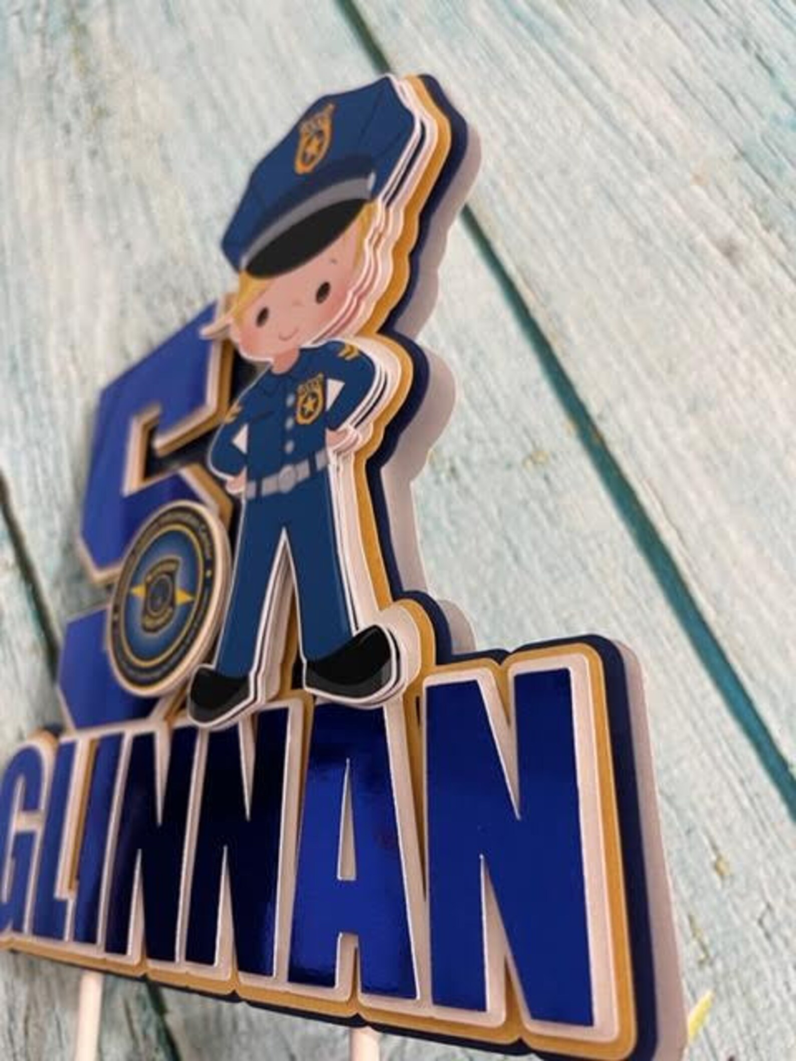Police Cake Topper Policeman Topper Cops Party Decoration - Etsy