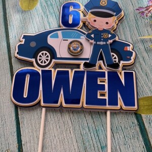 Police Cake Topper, Policeman Topper, Cops Party Decoration, Officer ...