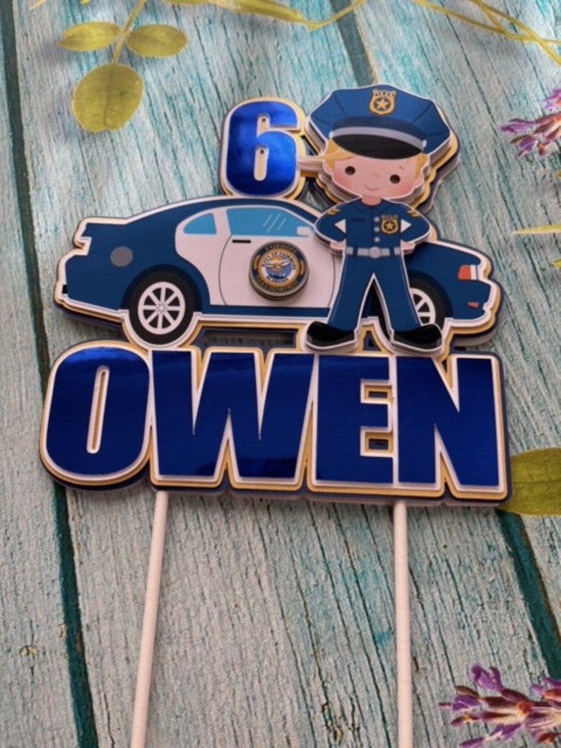 Police Cake Topper Policeman Topper Cops Party Decoration - Etsy