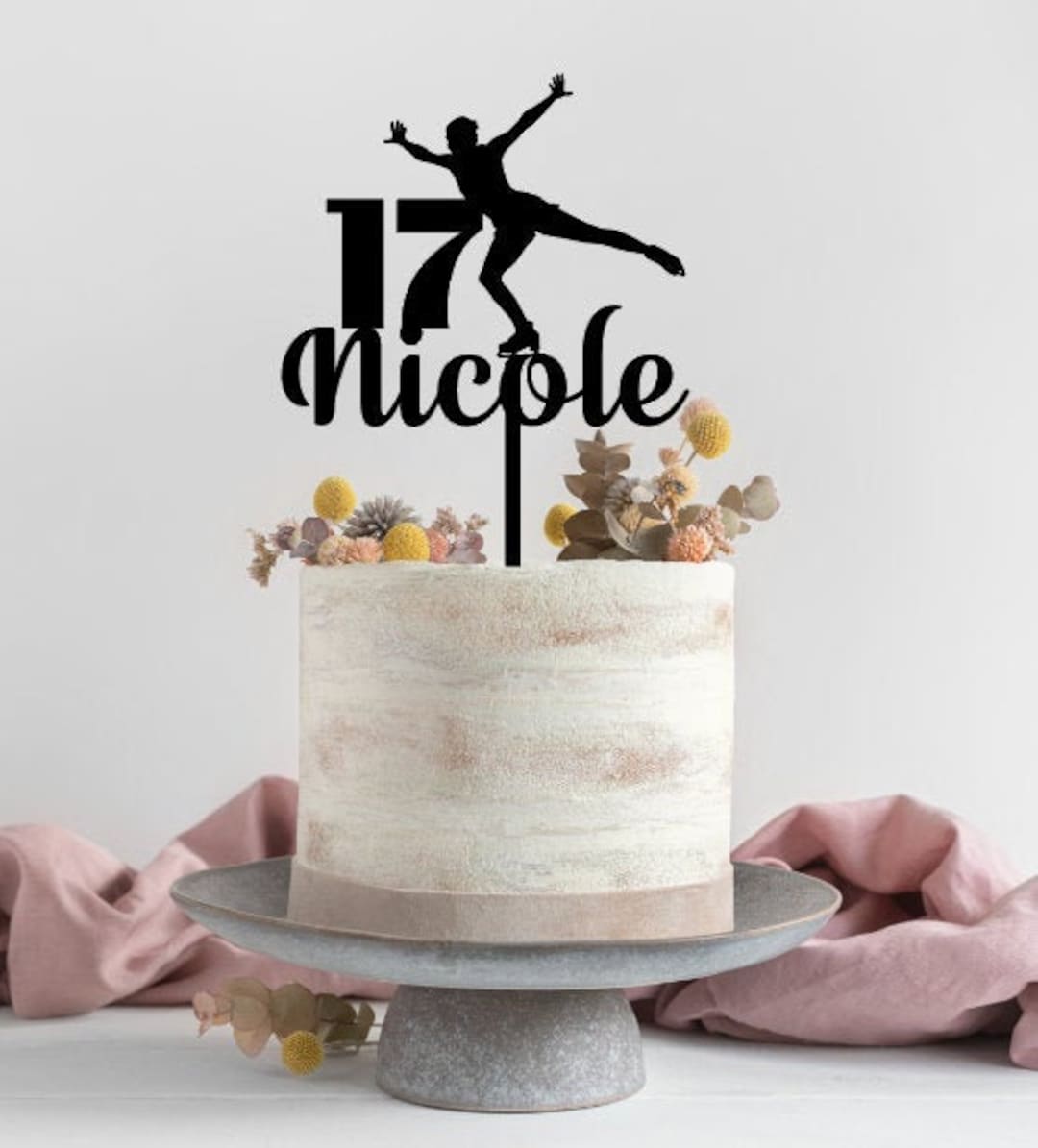 Ice Skating Cake Topper, Ice Skater Party, Skater Dance Table ...