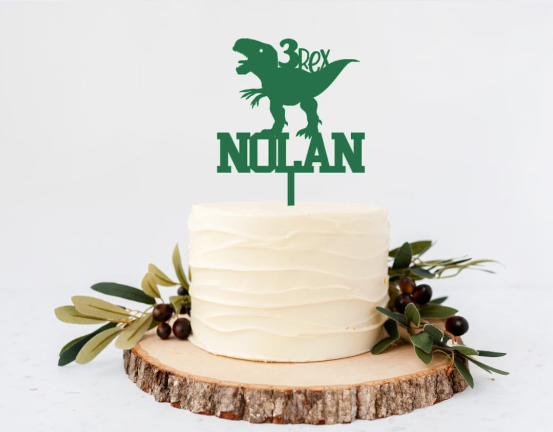 Dinosaur Cake Topper, T-rex Cake Topper, Personalized Cake Topper, Dino ...