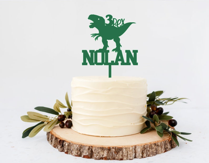 Dinosaur Cake Topper T-rex Cake Topper Personalized Cake - Etsy