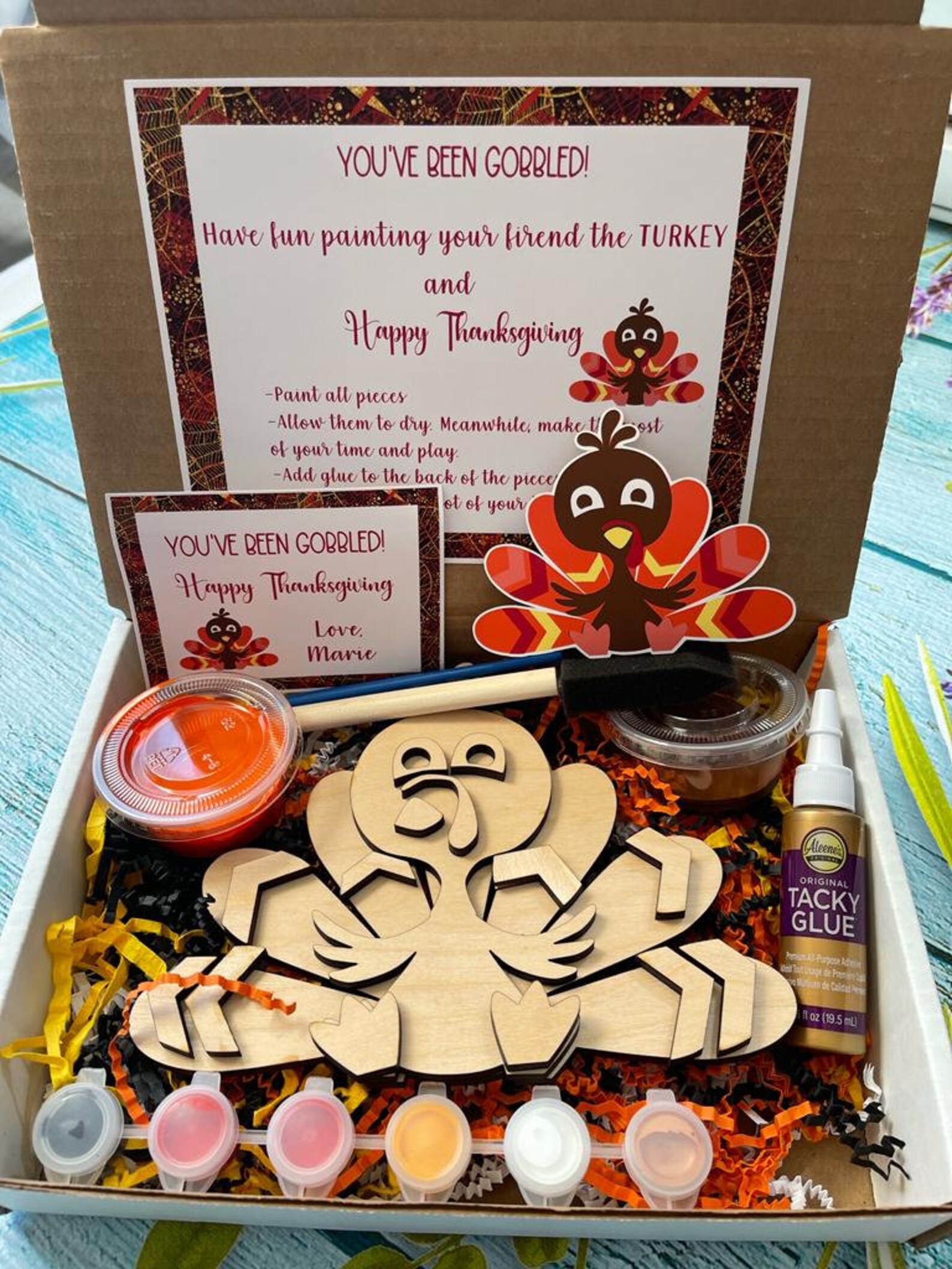 Thanksgiving Activity Kid Thanksgiving Paint Kit Turkey - Etsy