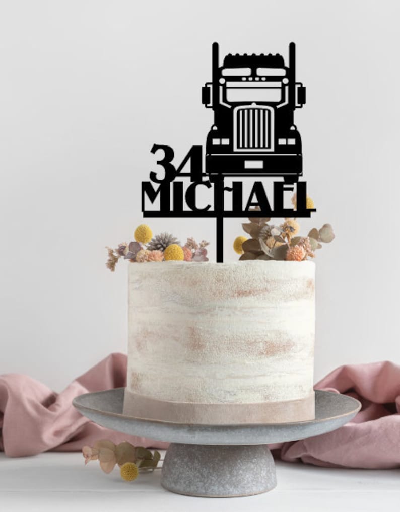 Trucker Cake Toppertrucker Birthday Cake Topperdriver Cake - Etsy