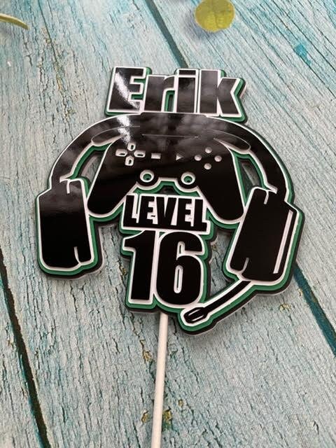 Gamer Cake Topper Video Game Cake Topper Gamer Birthday - Etsy