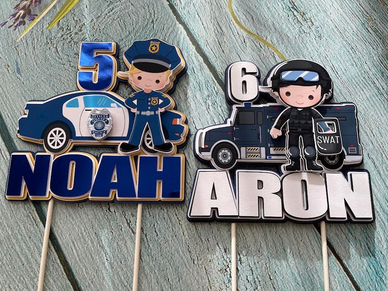 Police Cake Topper Policeman Topper Cops Party Decoration - Etsy