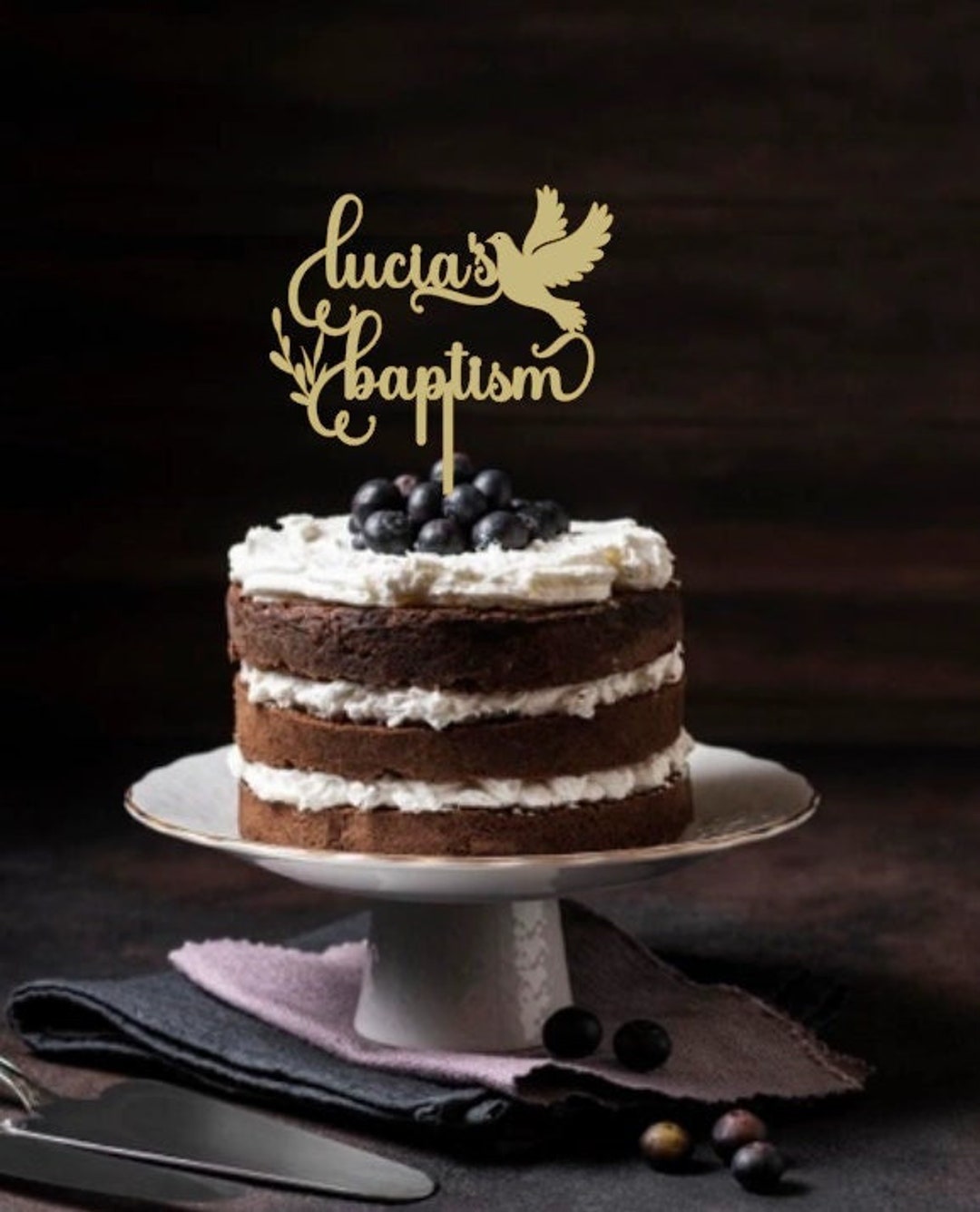 Personalized Cake Topper, Baptism Cake Topper, Christening Topper ...