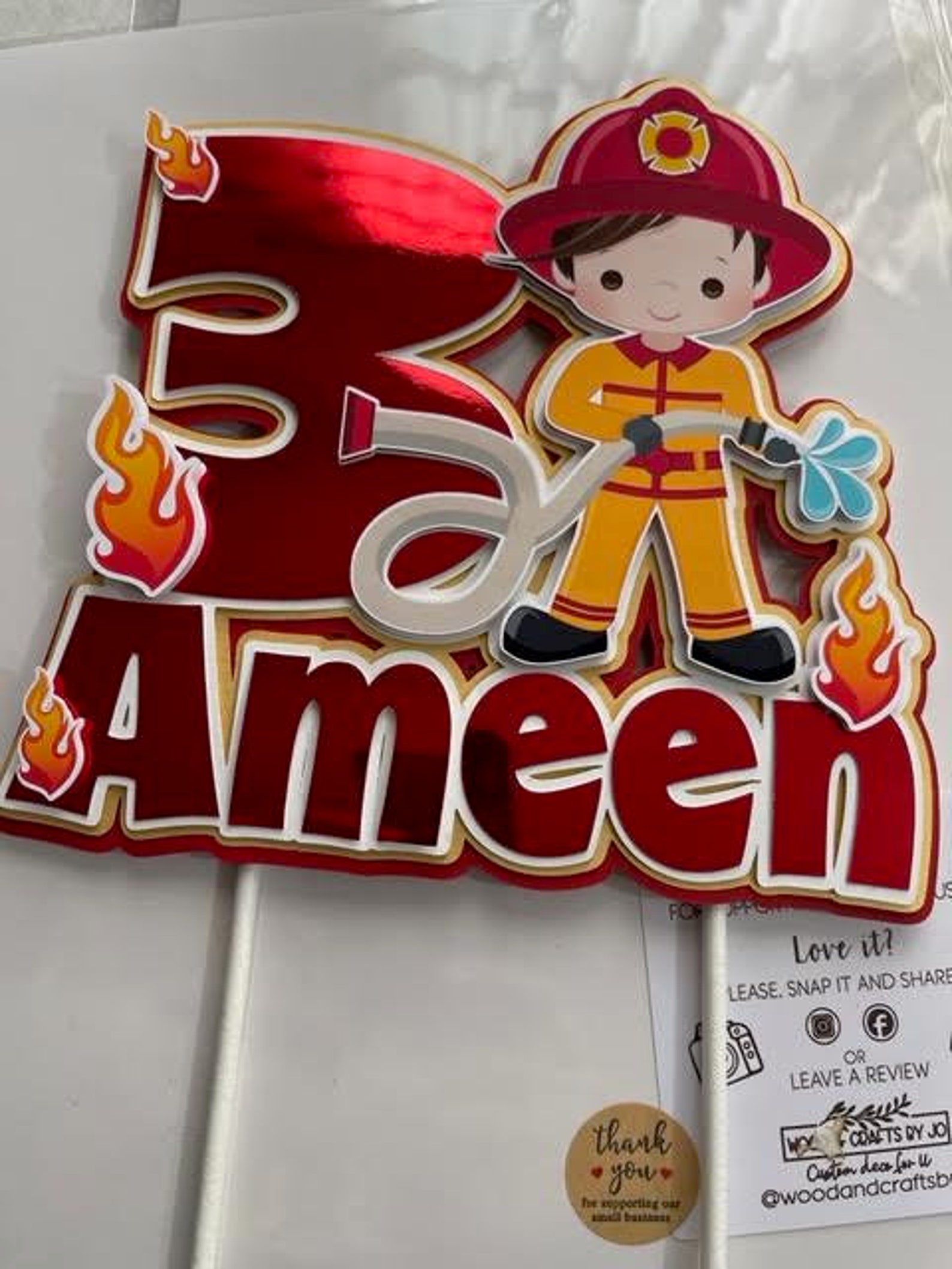 Fireman Cake Topper Firefighter Topper Fireman Party Decor - Etsy