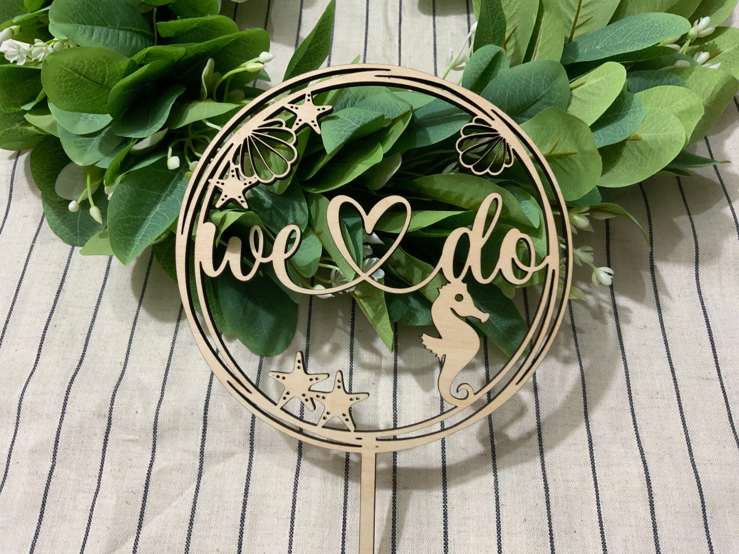 We Do Cake Topper Beach Theme Cake Topper Beach Wedding Cake - Etsy