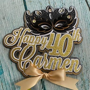 Masquerade Cake Topper, Carnival Cake Topper, Mask Party Decor, Mardi ...