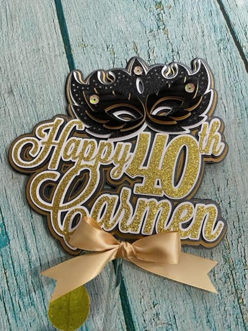 Masquerade Cake Topper Carnival Cake Topper Mask Party - Etsy