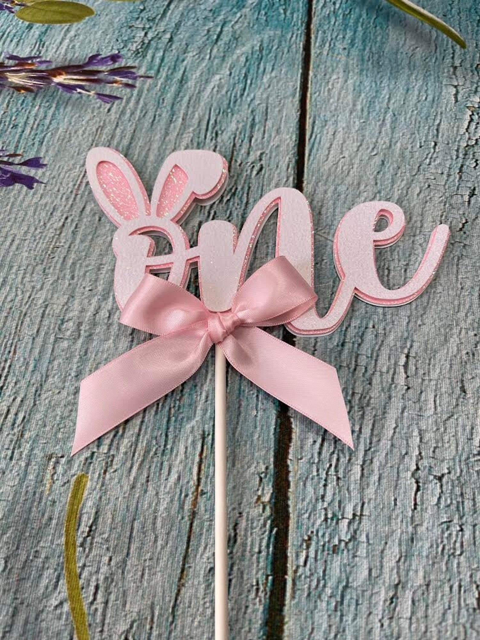 Ears Bunny Cake Toppers ONE Ear Bunny Party Ears Bunny - Etsy