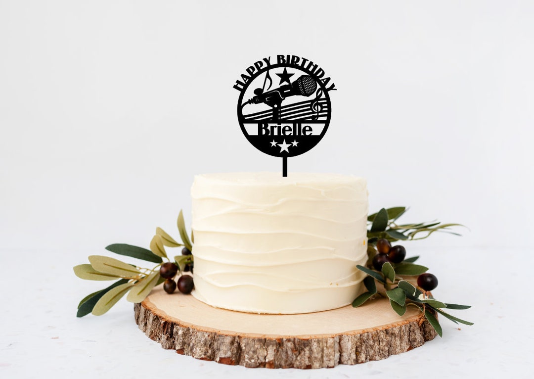 Microphone Cake Topper, Karaoke Cake Topper, Karaoke Party, Music Party ...