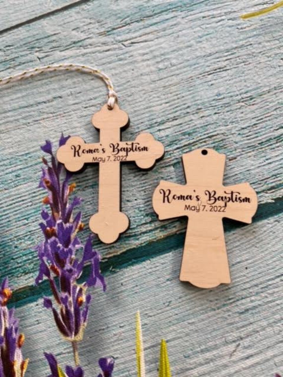 Wooden Cross Name Tag Baptism Name Tag Engraved Cross Name - Etsy