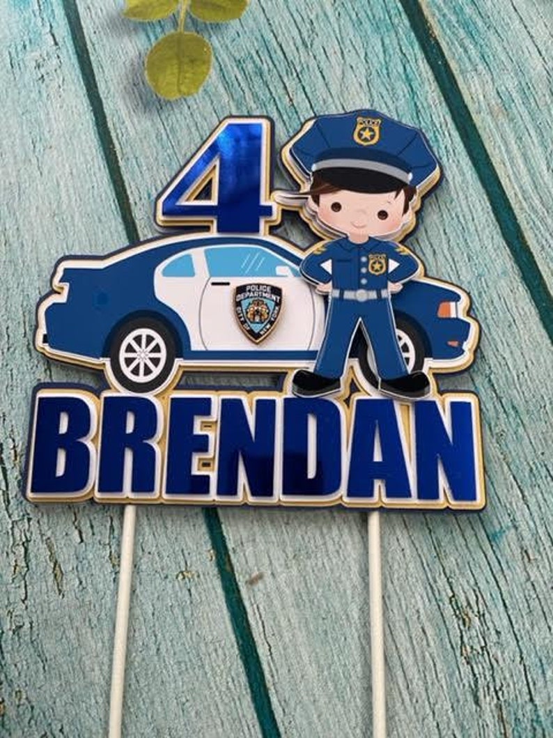 Police Cake Topper Policeman Topper Cops Party Decoration - Etsy
