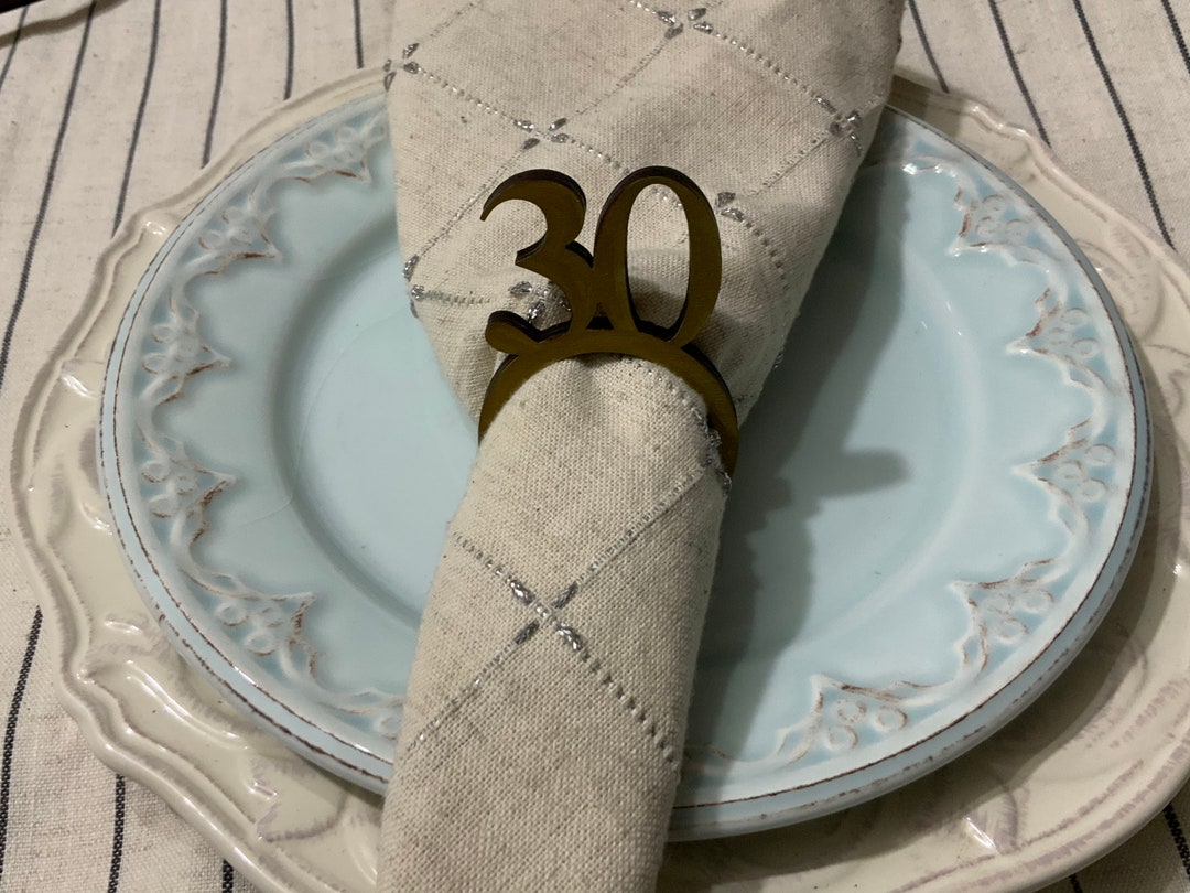 50 Birthday Napkins Ring, Birthday Table Decoration, Wood Napkins Ring ...