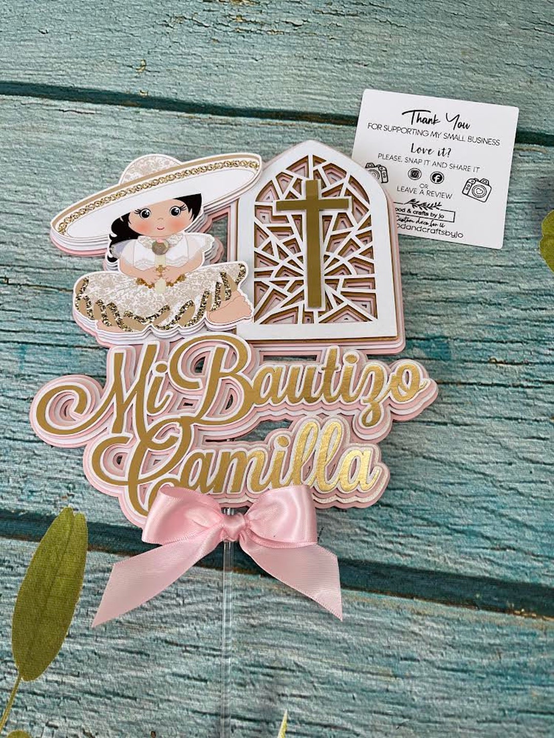 Mi Bautizo Cake Topper