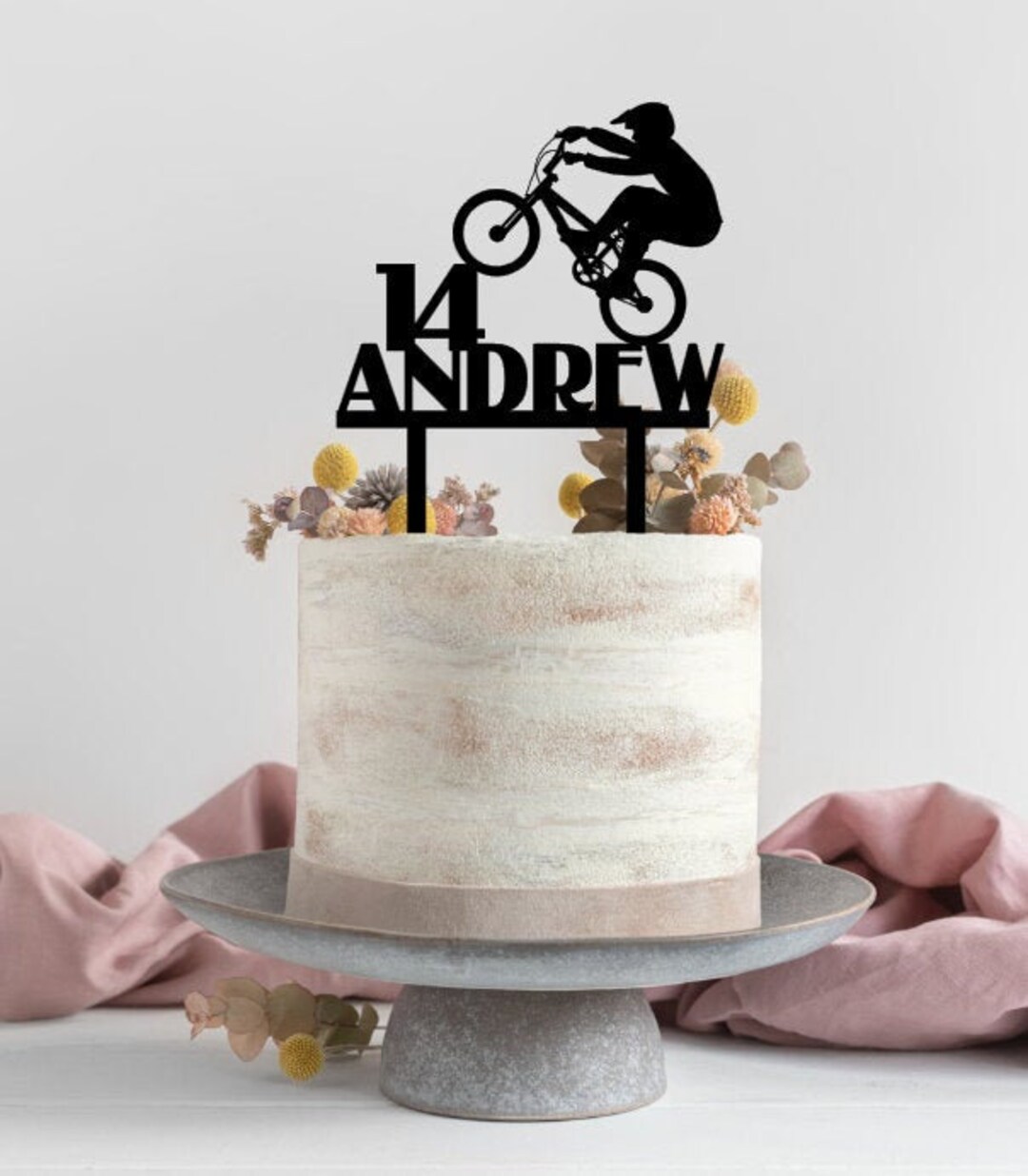 Cyclist Cake Topper, Bicycle Cake Topper, Cyclist Birthday Cake Topper ...