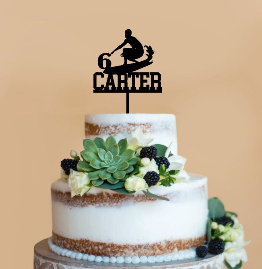 Surfer Cake Topper, Surfing Party, Surf Cake Topper, Table Decoration ...