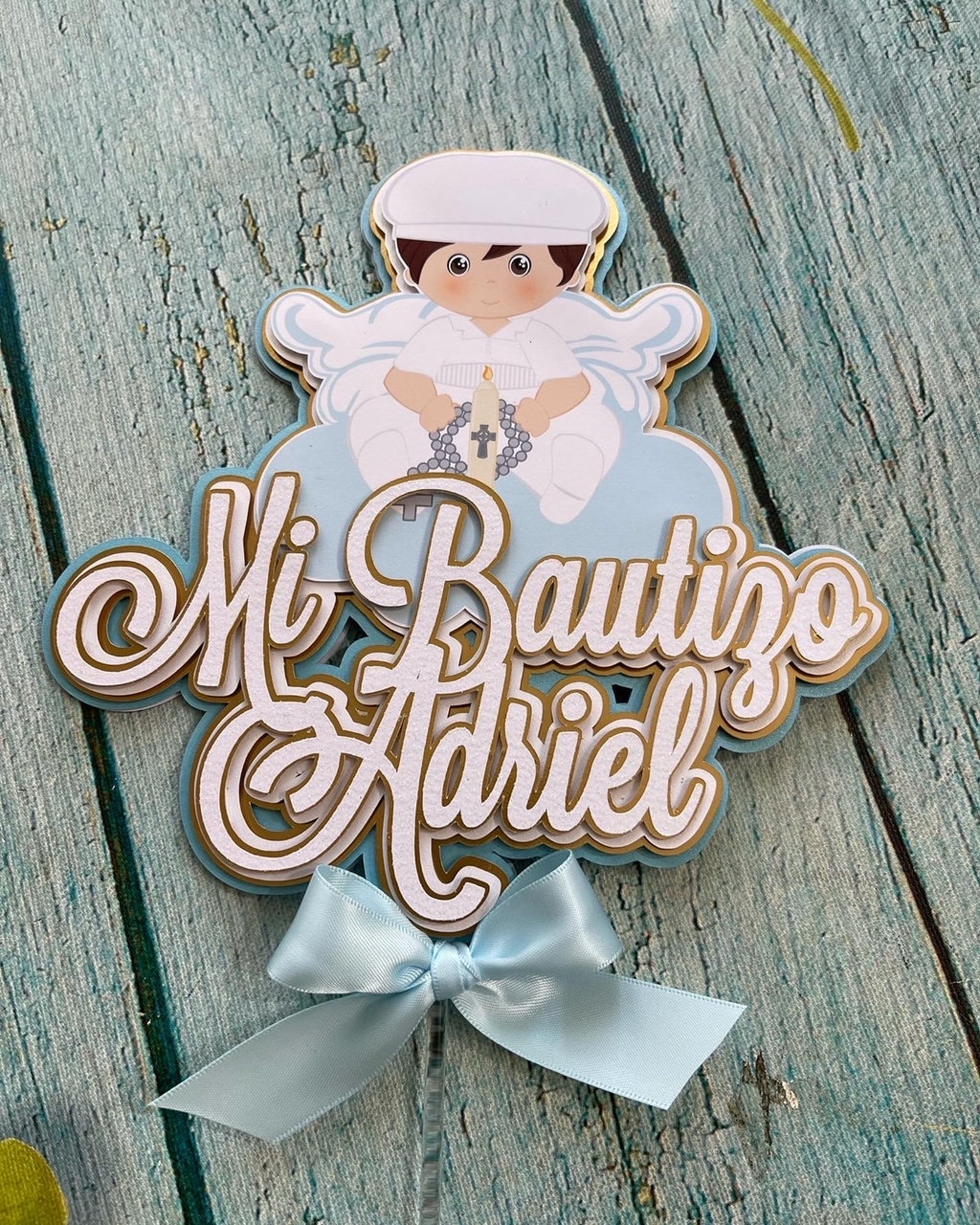 Mi Bautizo Topper Personalized Cake Topper Baptism Cake - Etsy
