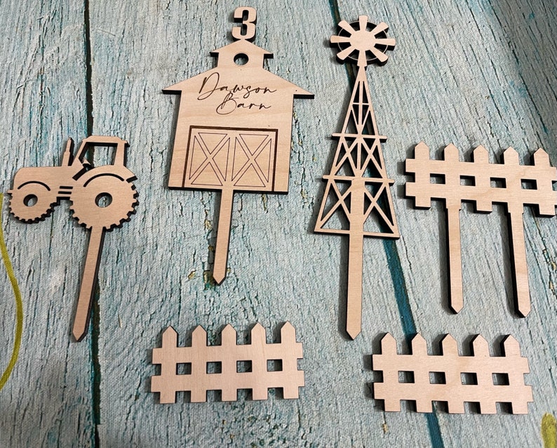 Farm Cake Topper Barnyard Cake Topper Farm Party Decor Barn - Etsy