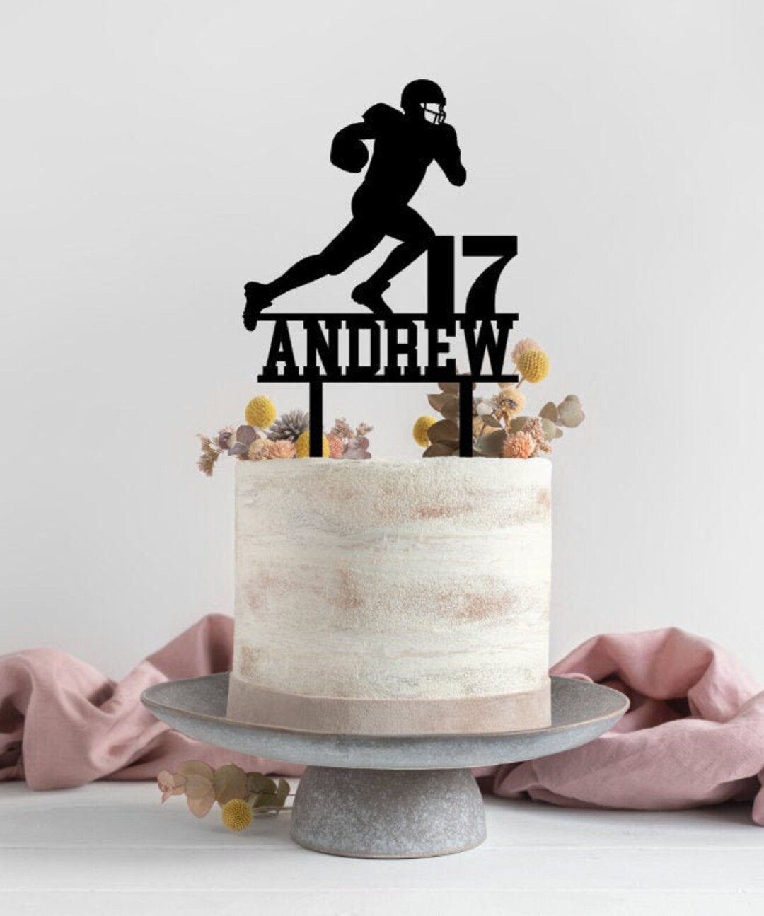Football Cake Topper, Custom Football Cake Topper, Football Party ...