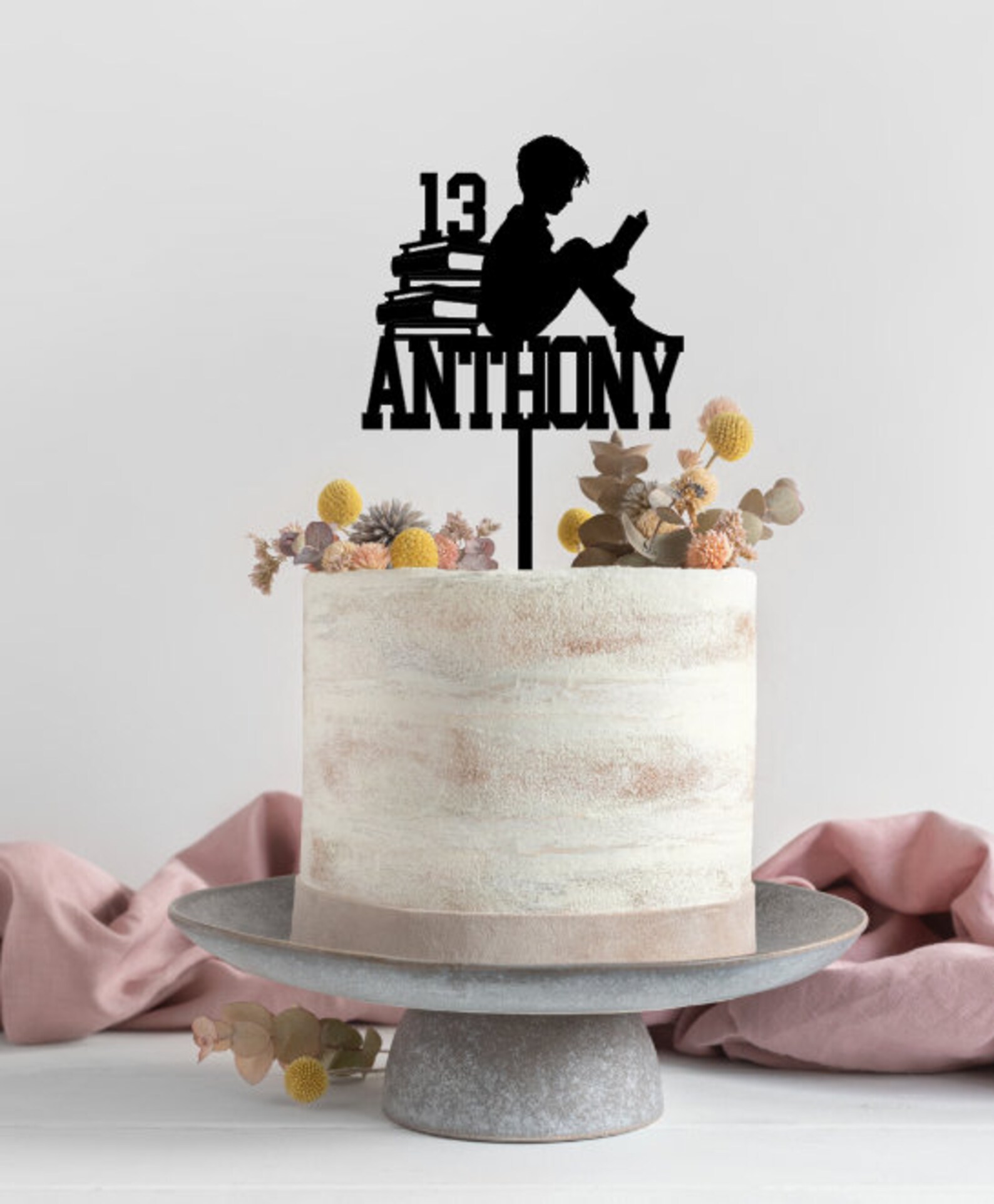 Reading Cake Topper Book Cake Topper Reading Book Topper - Etsy