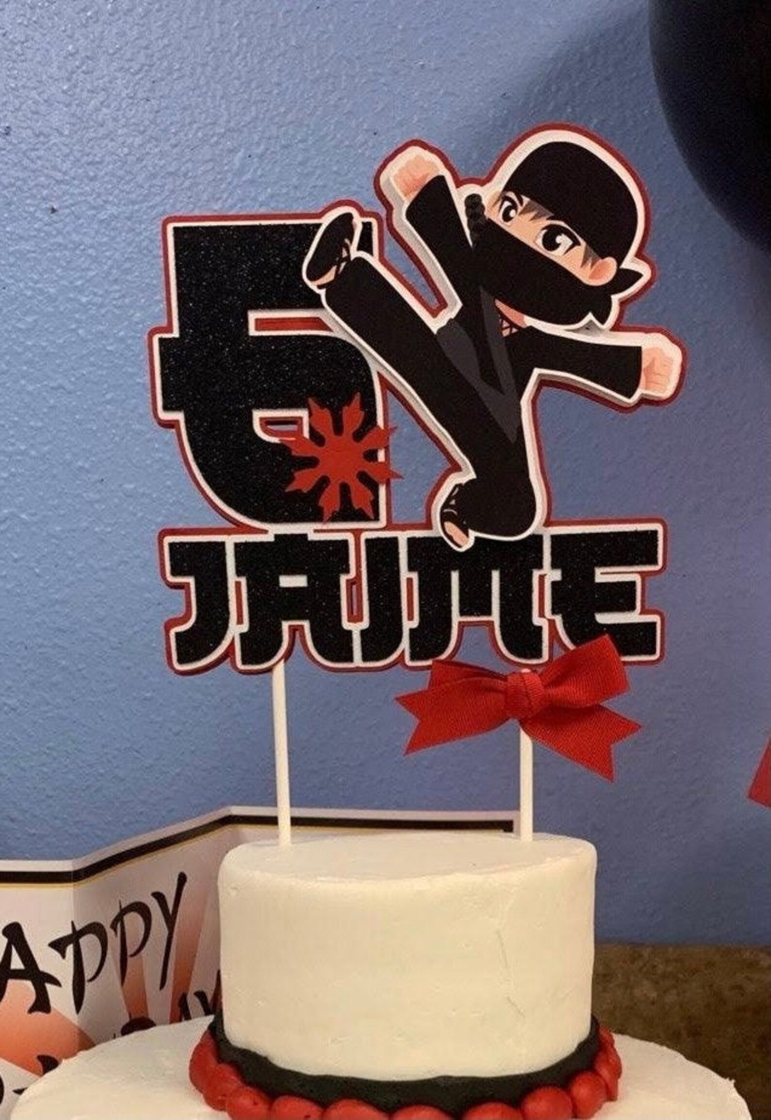 Ninja Cake Topper, Ninja Birthday, Ninja Decorations, Ninja Topper ...