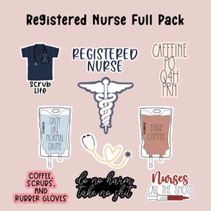 Nurse Sticker Pack - Waterproof RN, LVN, Nurse Practitioner, BSN ...