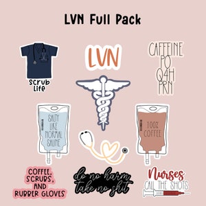 Nurse Sticker Pack - Waterproof RN, LVN, Nurse Practitioner, BSN ...