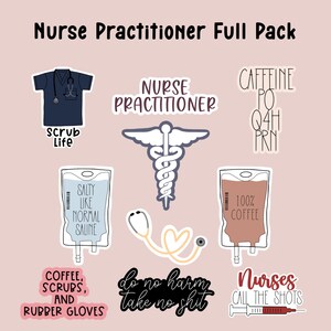 Nurse Sticker Pack - Waterproof RN, LVN, Nurse Practitioner, BSN ...